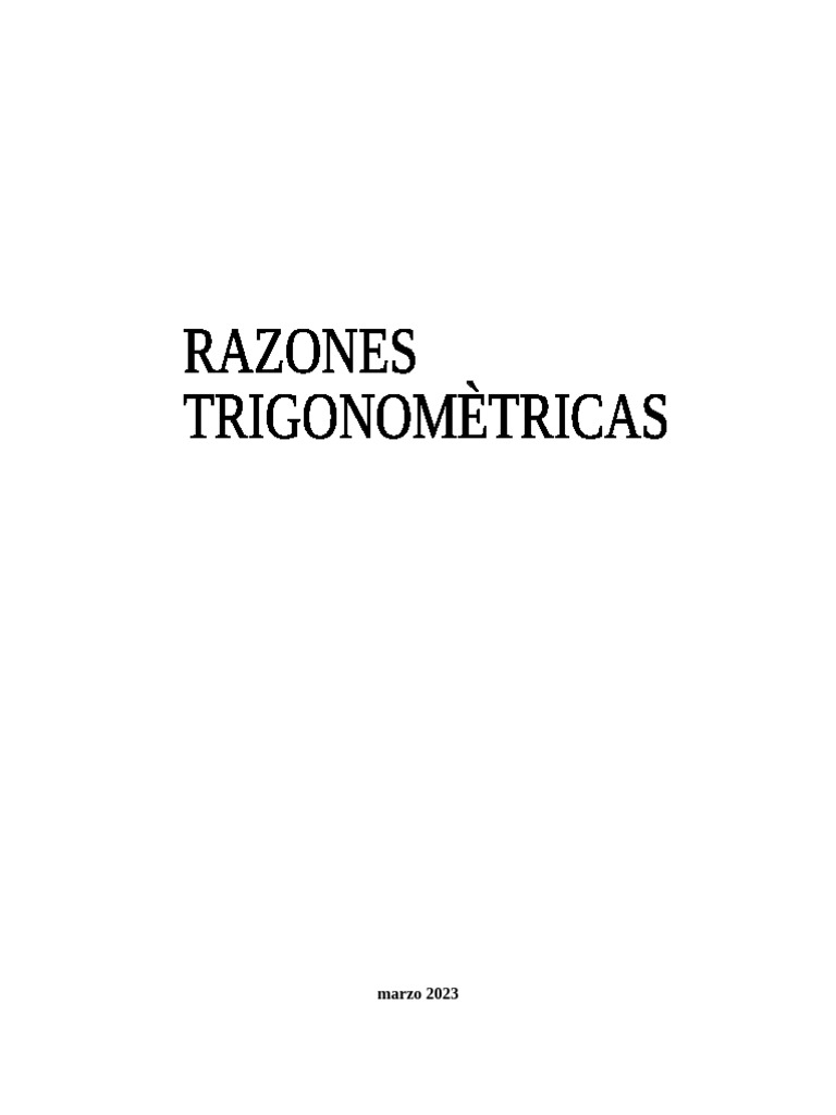 Razones Trigono Metricas | PDF | Funciones trigonométricas | Trigonometría