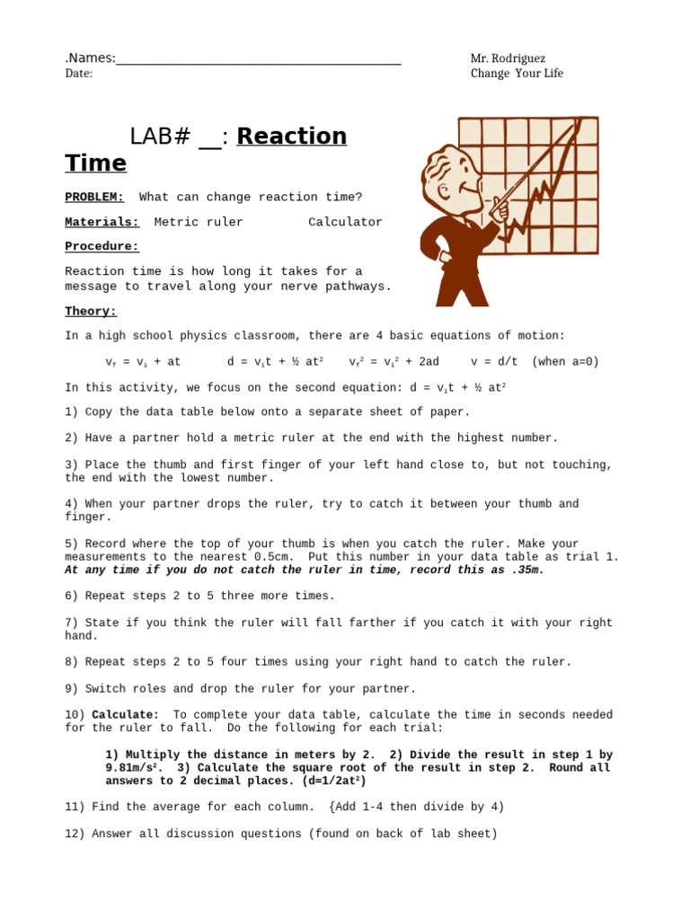 LAB#05 - Reaction Time Lab | PDF | Physics