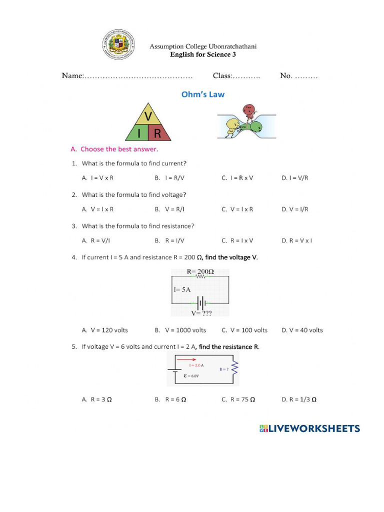 Ohm's Law Practice | PDF
