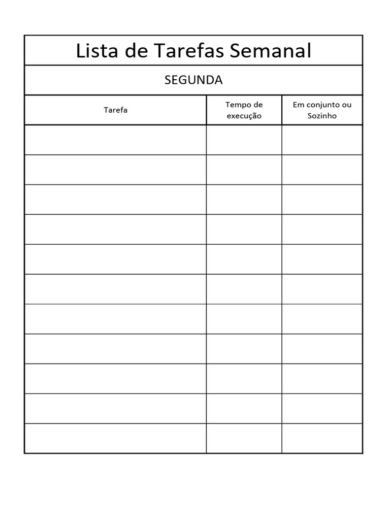 Lista de Tarefas | PDF