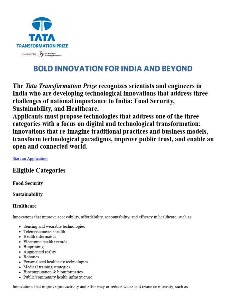 The Tata Transformation Prize | PDF | Waste Management | Sustainability