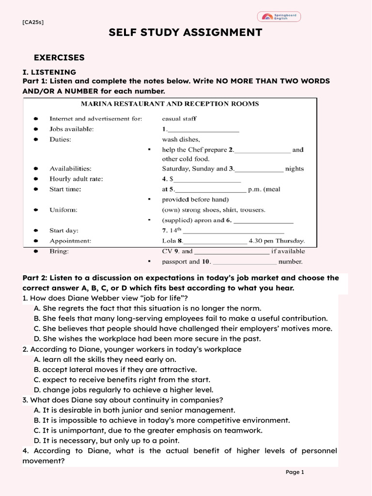 (CA25s) SELF STUDY ASSIGNMENT | PDF | Cognitive Development ...