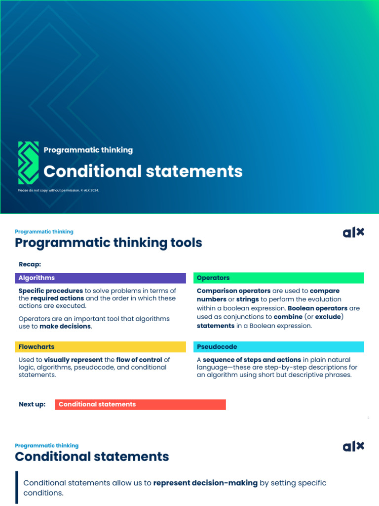Conditional Statements (Slides) (Re-Brand) | PDF | Algorithms | Thought