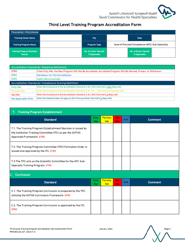 Third Level Training Program Accreditation Form (1) | PDF