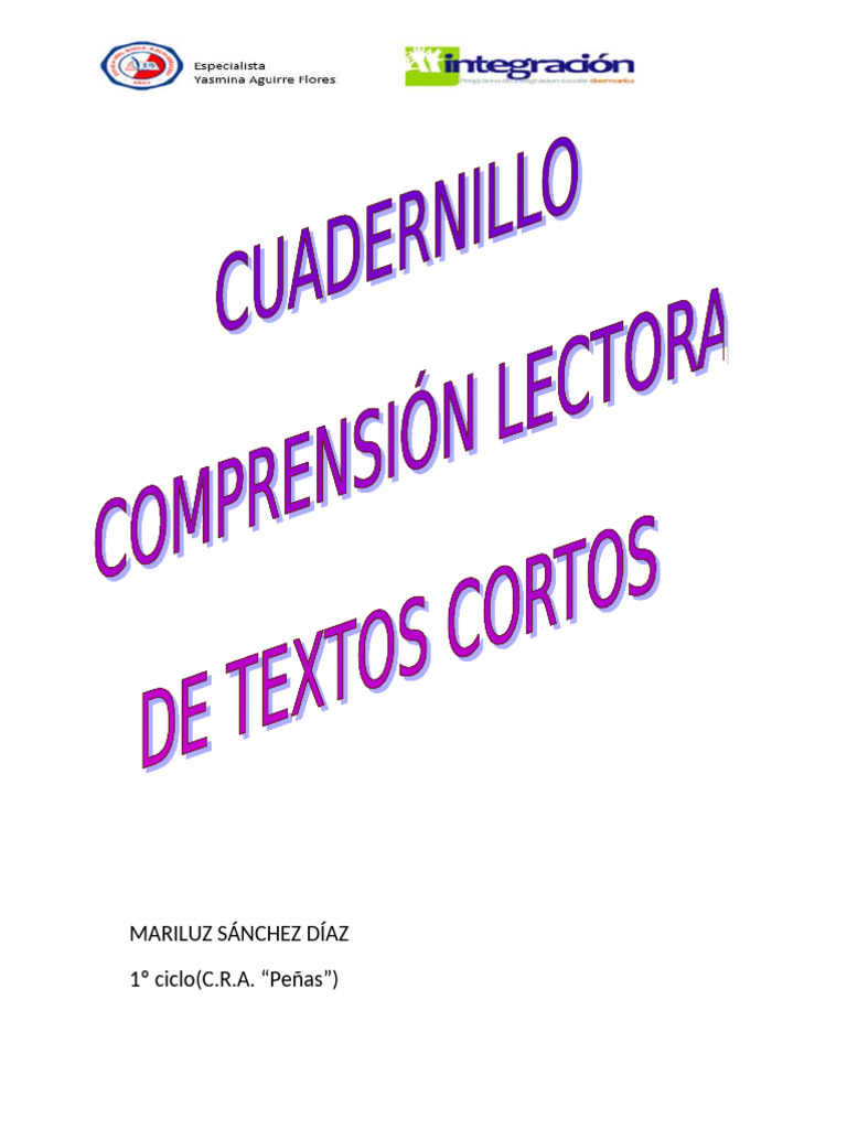 Cuadernillo Lectura Comprensiva de Textos Cortos | PDF