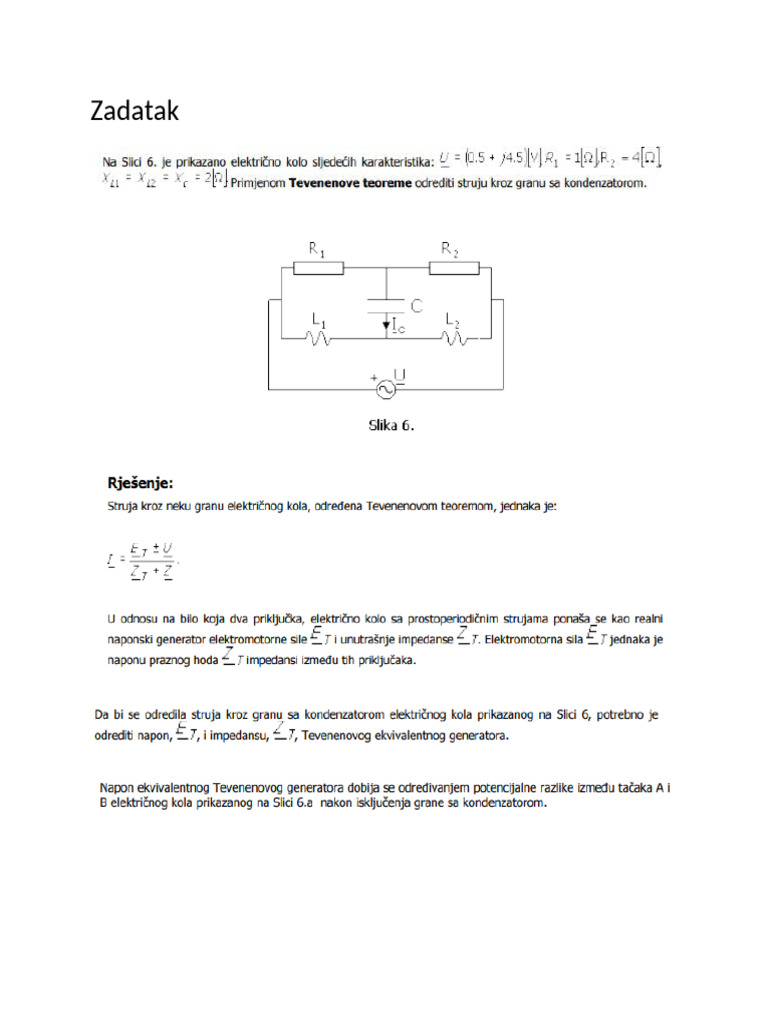 Zadatak- Tevenenova teorema | PDF