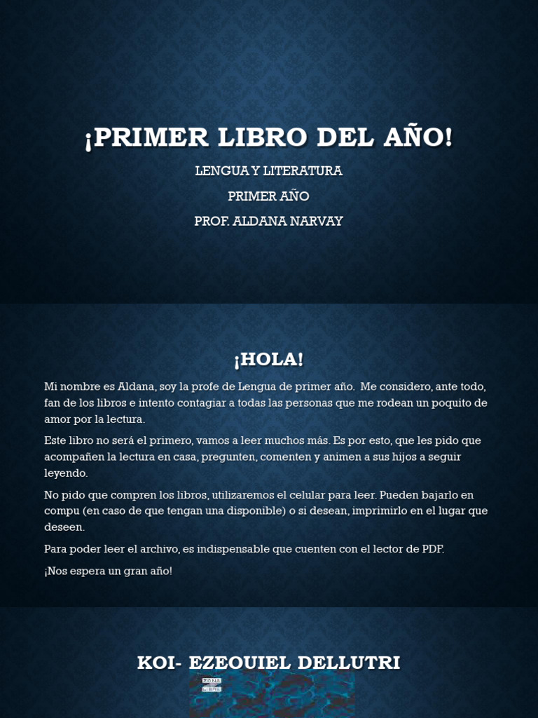 Novela Juvenil "Koi" de Ezequiel Dellutri | PDF
