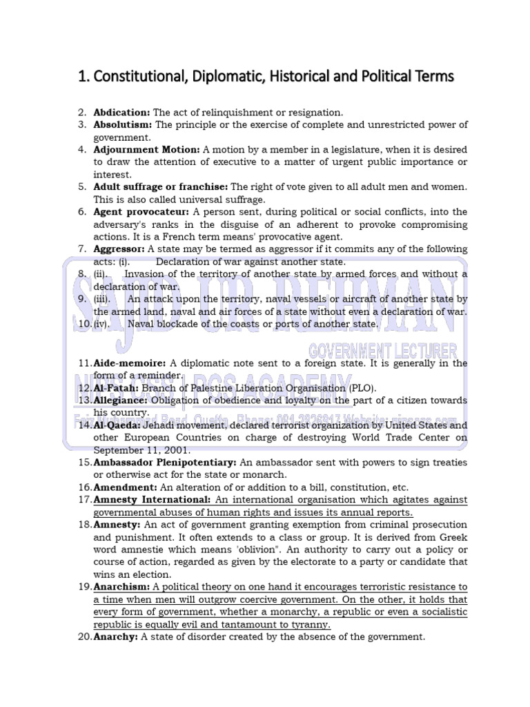 Constitutional, Political Terms | PDF | Communism | Soviet Union