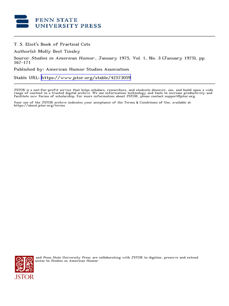 Analyzing T.S. Eliot's Practical Cats | PDF | T. S. Eliot