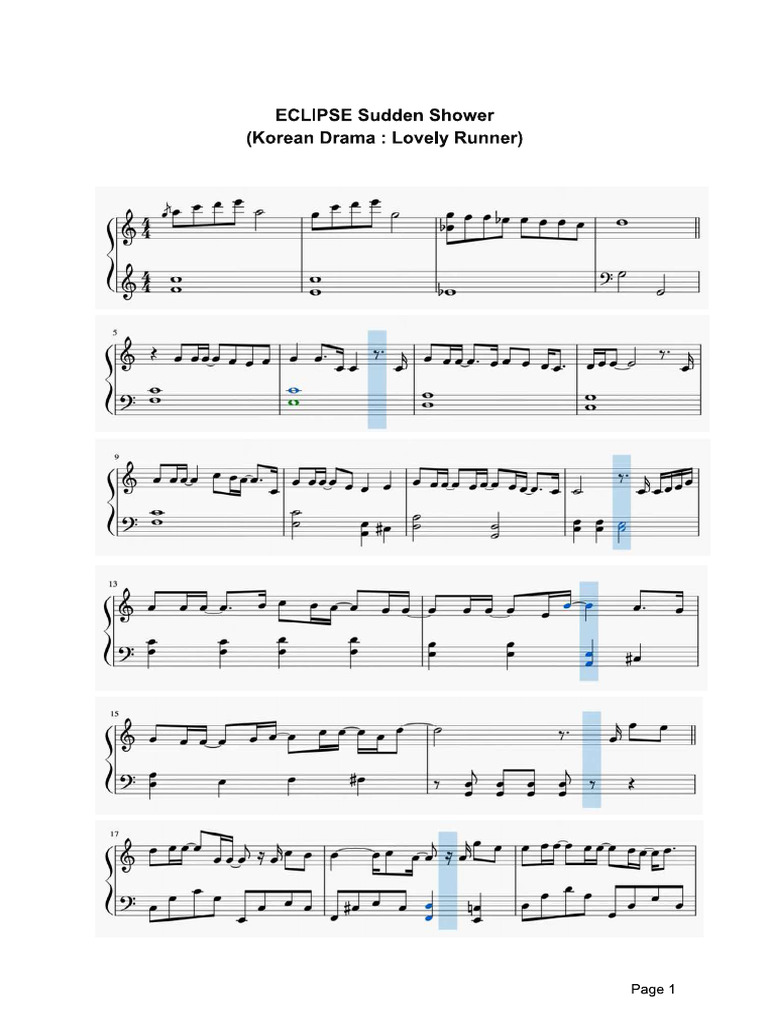 Sudden Shower in C Key | PDF