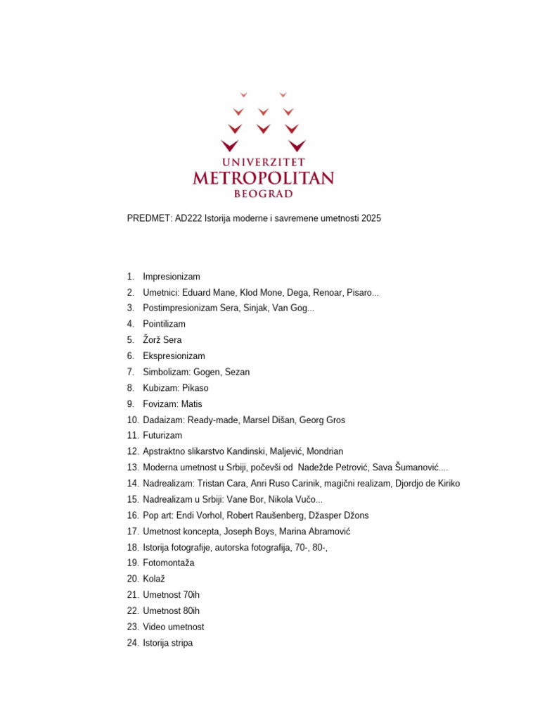 Seminarski Teme AD222 2025 | PDF