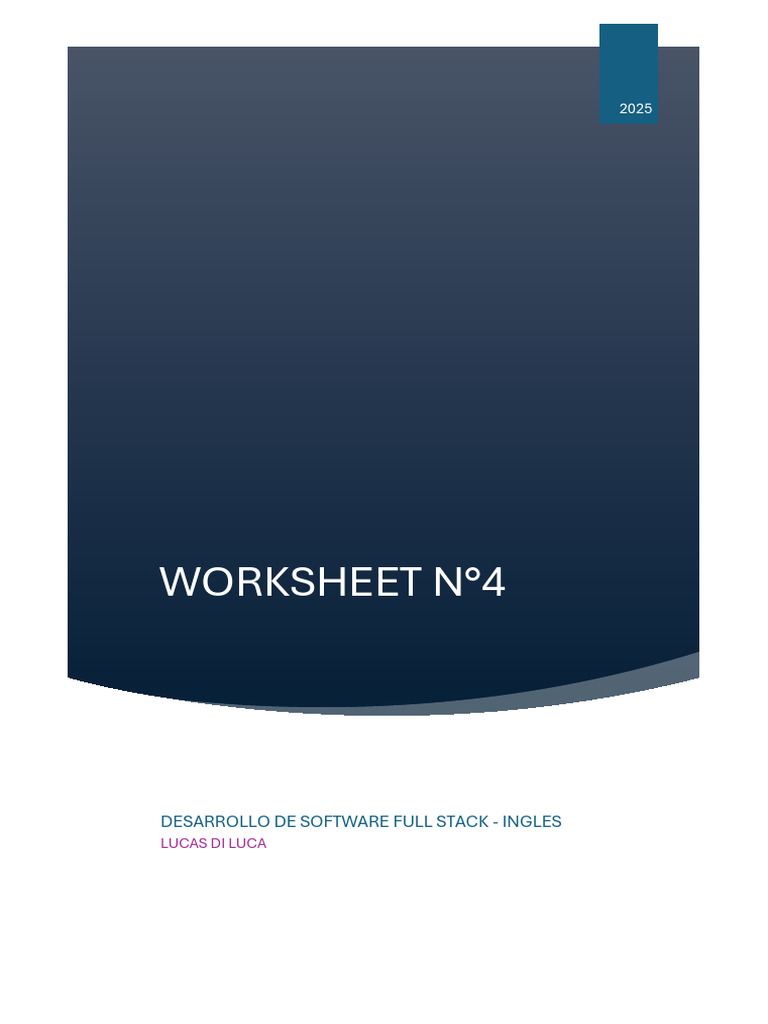 Worksheet N°4 - Lucas Di Luca | PDF