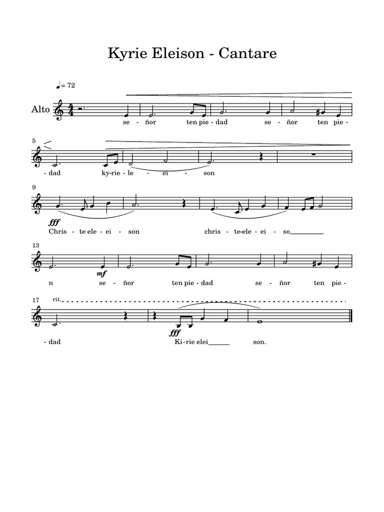 Kyrie Eleison - Cantare - Alto | PDF