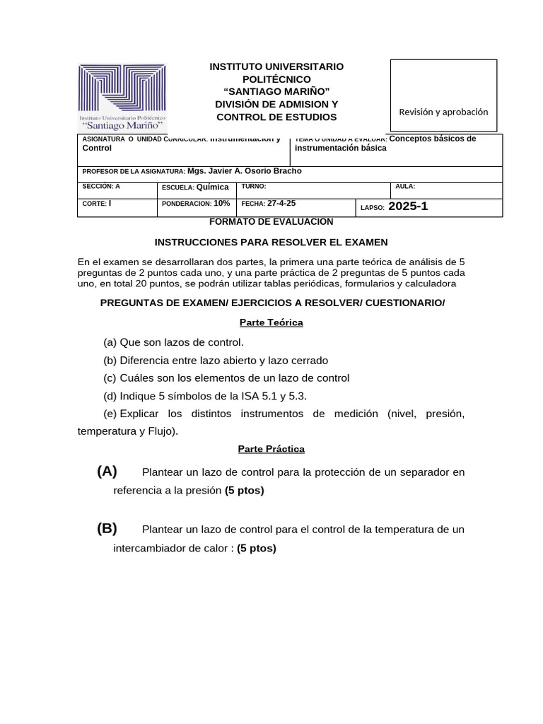 FORM DE EVAL 10% Inst y Cont - Saia | PDF
