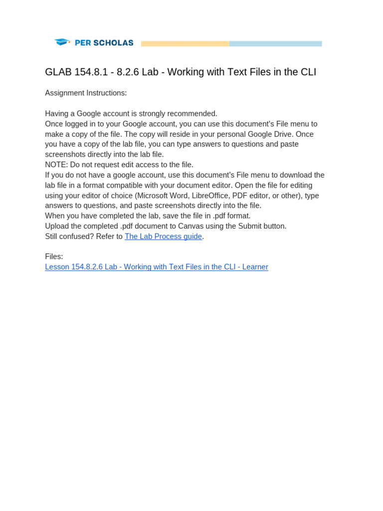 GLAB 154.8.1 - Working With Text Files in The CLI | PDF