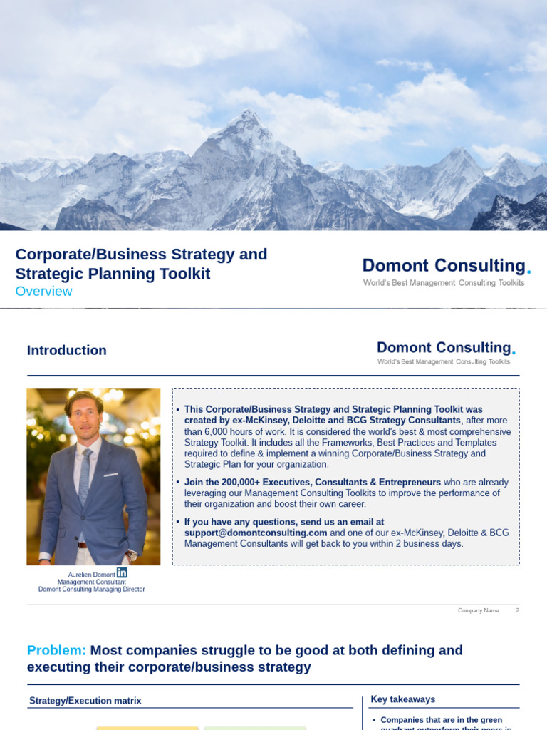 1. Business Strategy & Strategic Planning Toolkit - Overview | PDF ...