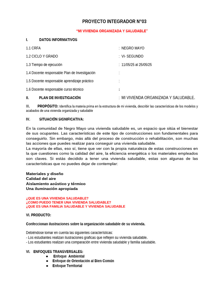 Proyecto Integrador #02 2025 Segundo Grado | PDF | Barrio residencial ...