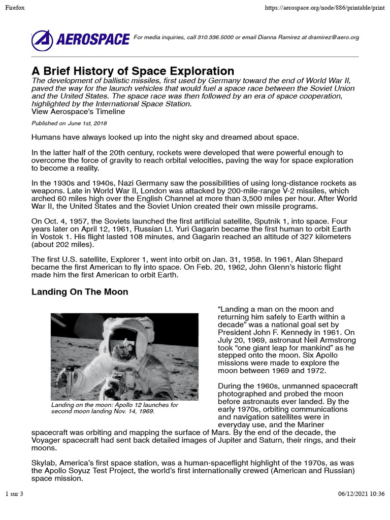 A brief history of space exploration_text ...