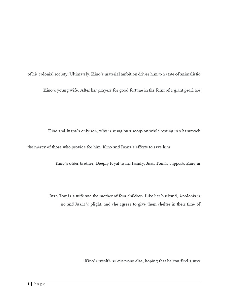 The Pearl Characters, Themes and Symbols | PDF