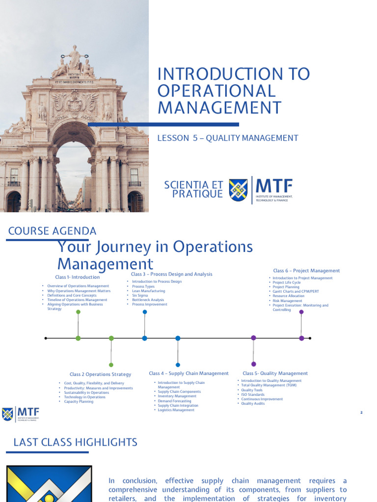 OM - Lesson 5 Quality Management | PDF | Audit | Quality Management