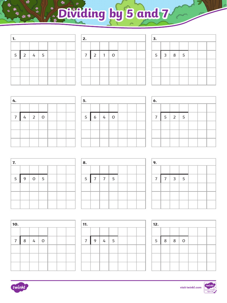 Spring-themed-dividing-3-digit-numbers-by-5-and-7-on-squared-paper ...