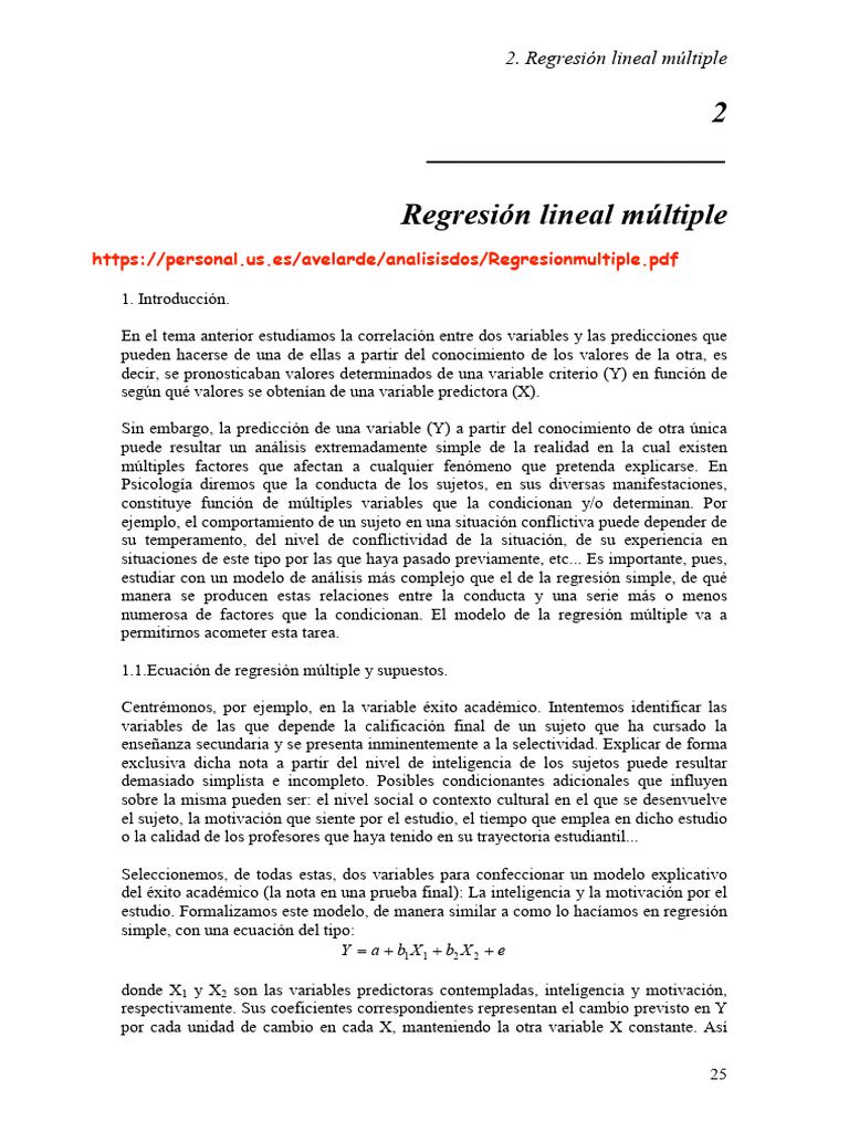 Regresion Multiple | PDF | Análisis de regresión | Regresión lineal