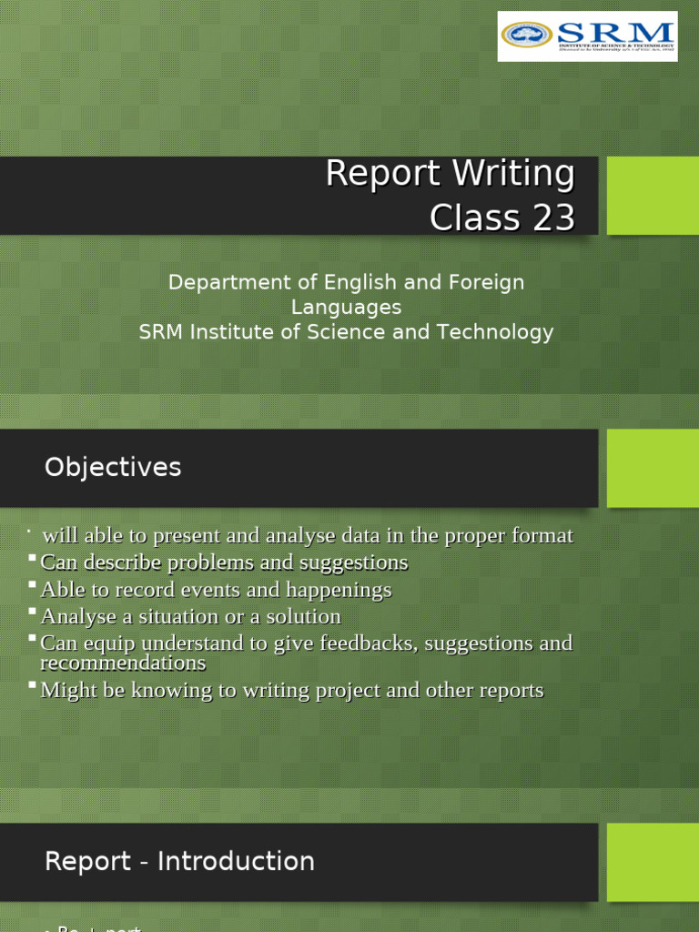 Class 24 Report Writing | PDF | Information | Thesis