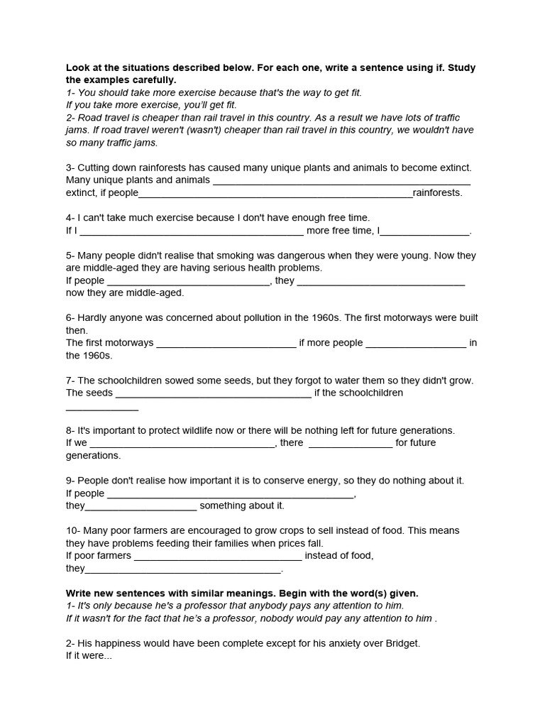 Conditional Exercises - Tagged | PDF | Agriculture