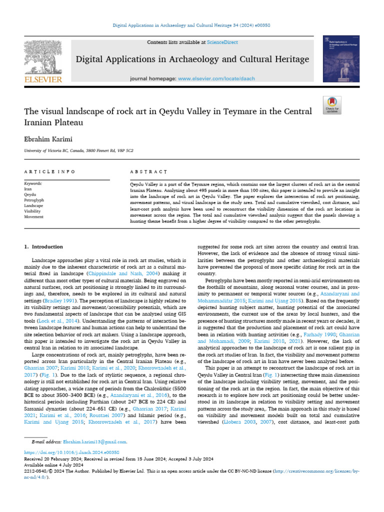 Ebrahim Karimi - The visual landscape of rock art in Qeydu Valley in ...