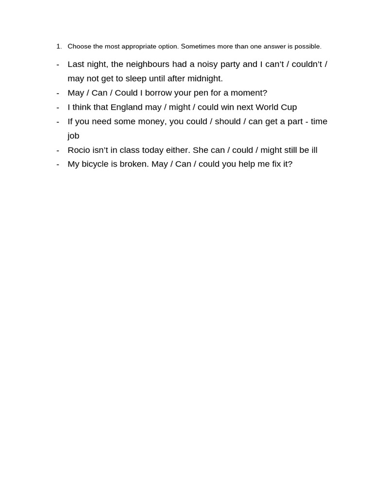 Grammar-Exercises-Modals 165 0 | PDF
