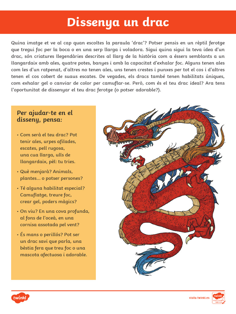 Fitxa D Activitat Dissenya El Teu-Drac Sant Jordi | PDF