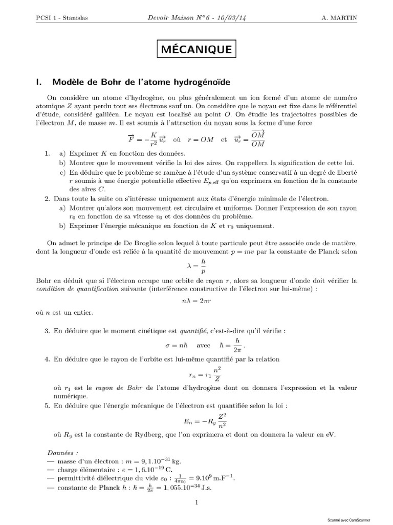 Force Centrale Enoncé | PDF