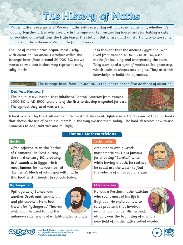 T e 1728896320 The History of Maths Year 4 Non Fiction Differentiated ...