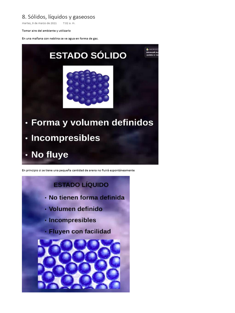 Sólidos, Líquidos y Gaseosos | PDF | Agua | Líquidos