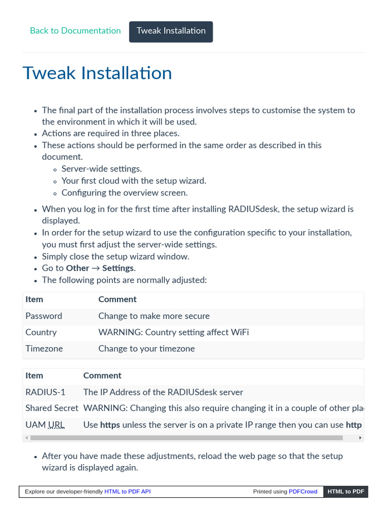 WWW Radiusdesk Com Wiki24 Install Tweak | PDF | World Wide Web | Internet & Web