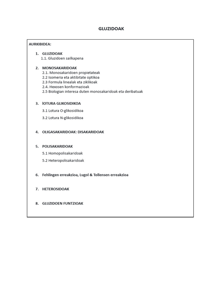 BIOLOGIA - 2 GAIA - Gluzidoak | PDF