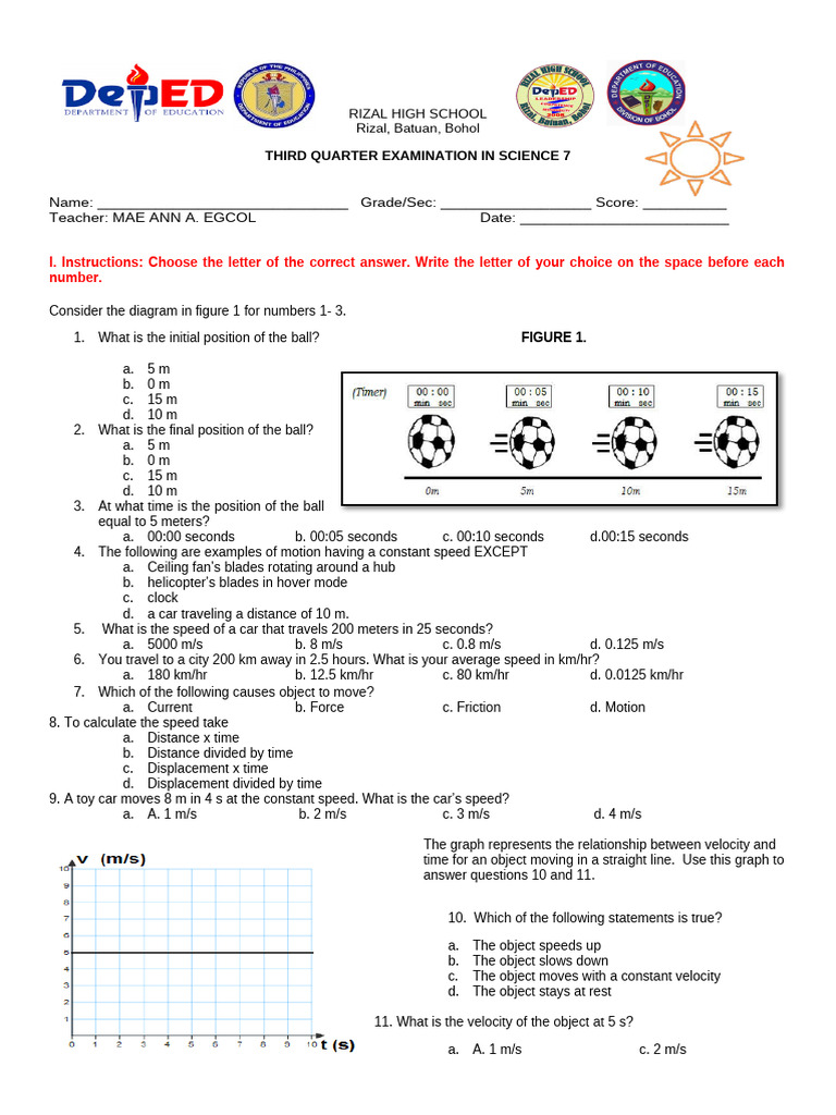 Science 7 Third Quarter Exam Guide | PDF | Electromagnetic Spectrum | Waves