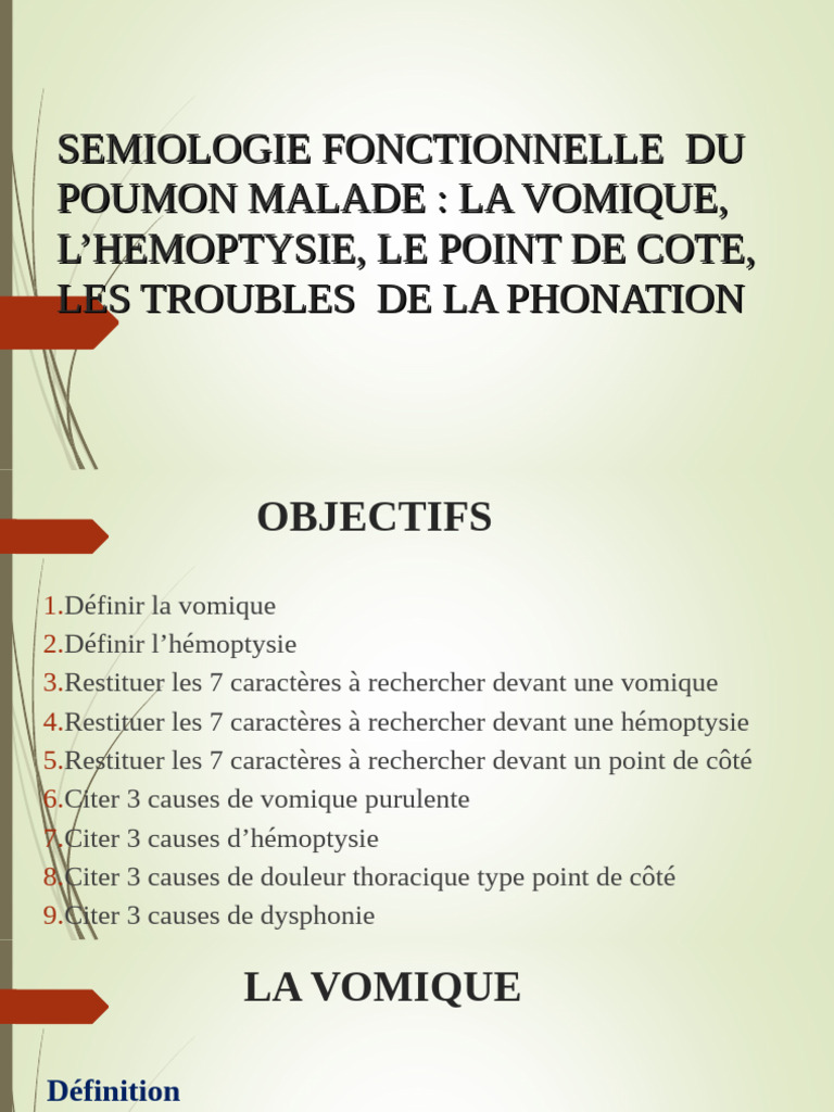 Semiologie Fonctionnelle Du Poumon Malade | PDF | Cancer du poumon ...