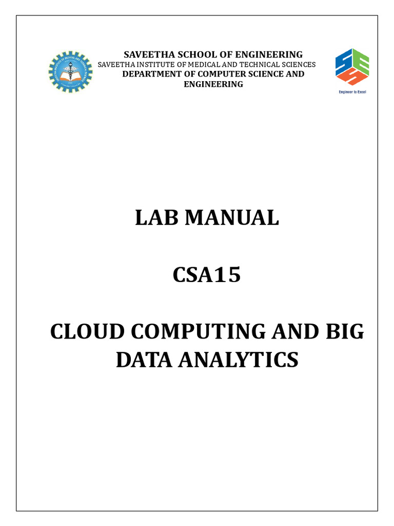 Csa15_cloud Computing and Big Data Analytics_lab Manual | PDF | Virtual Machine | Virtualization