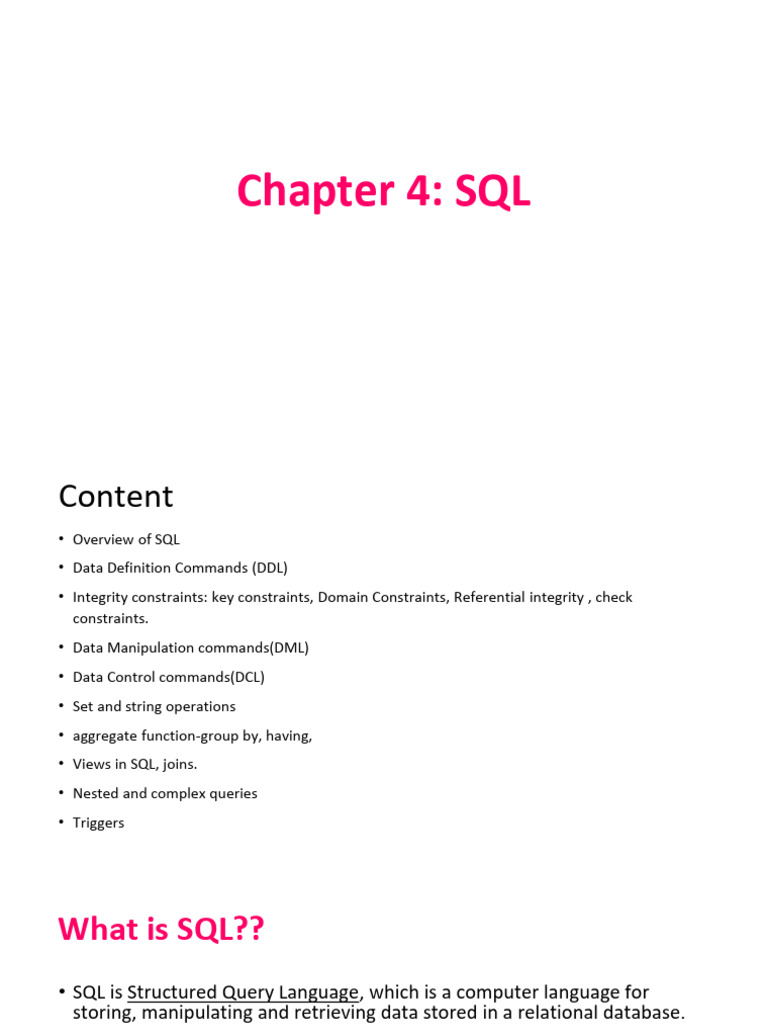SQL Overview and Commands Explained | PDF