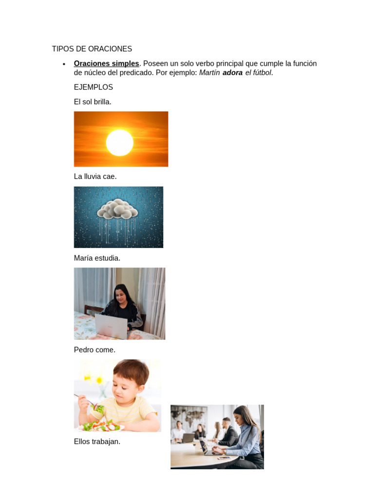 TIPOS DE ORACIONES | PDF