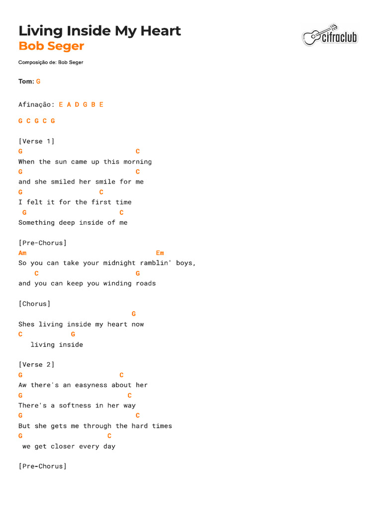 Living Inside My Heart - Bobo Seger | PDF