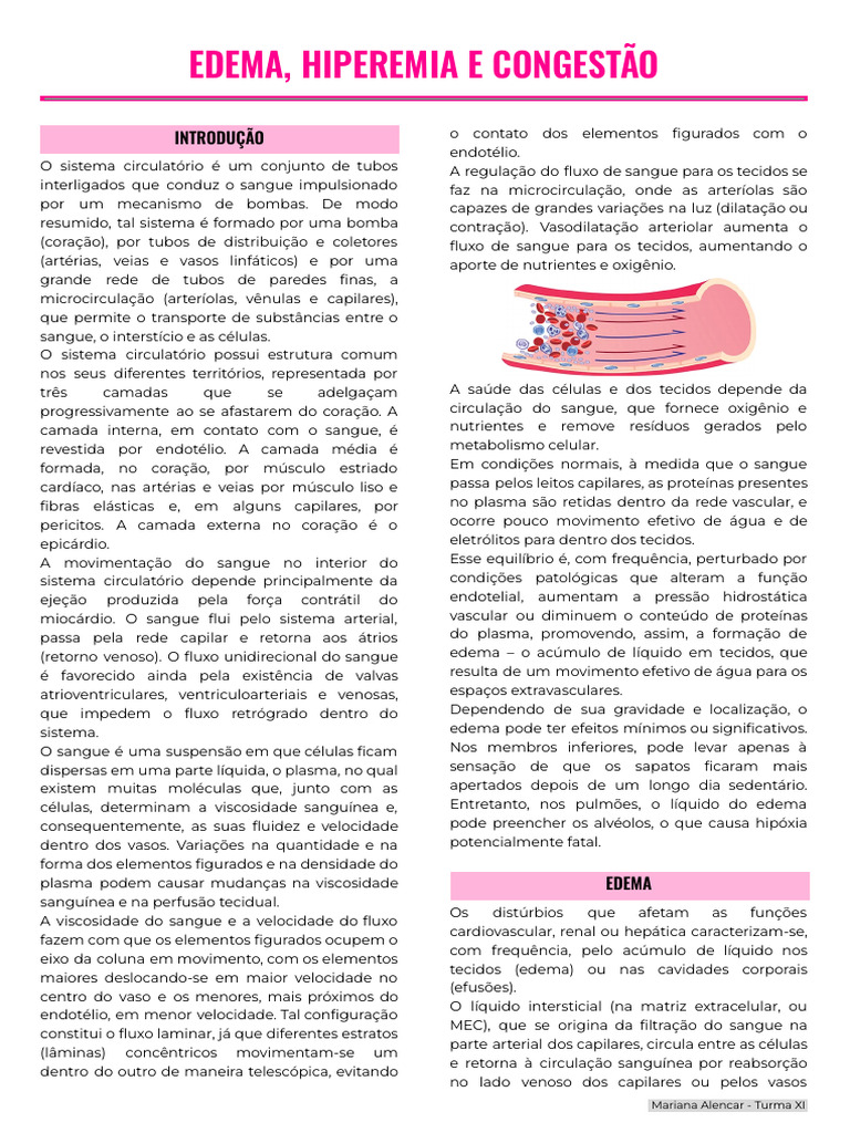 Caso 8 - Edema, Hiperemia e Congestão | PDF | Sistema circulatório ...