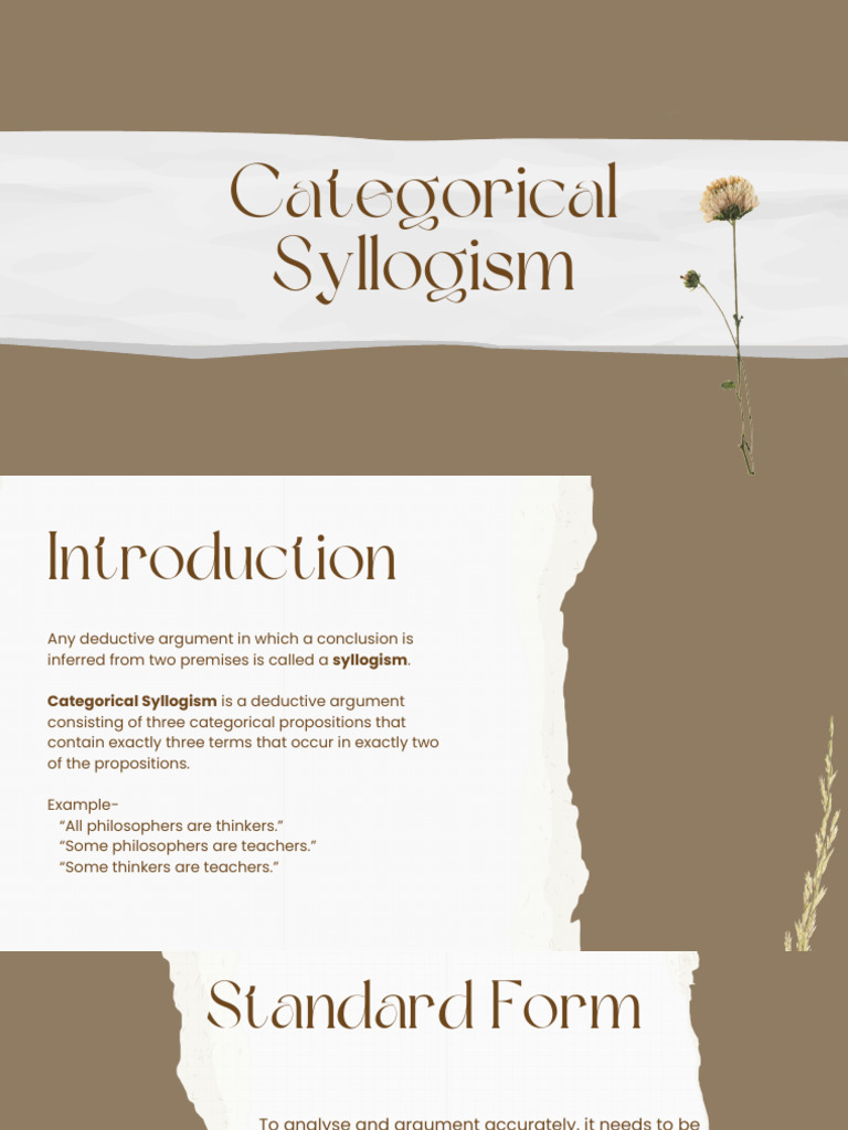 Categorical Syllogism Presentation | PDF | Argument | Philosophical ...