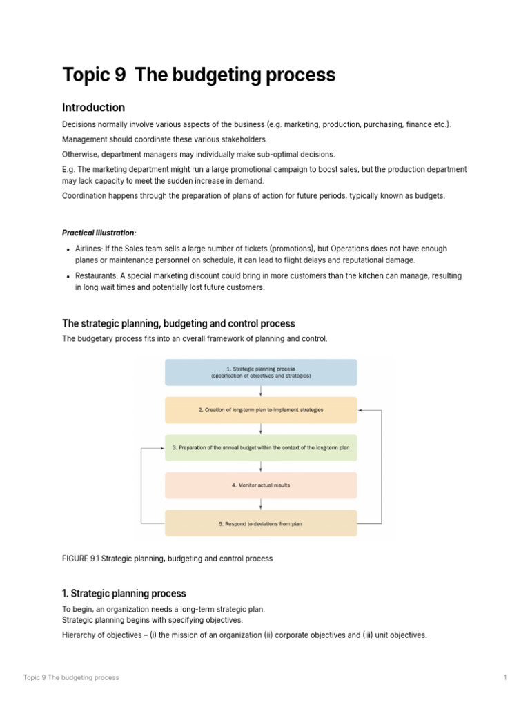 Topic_9__The_budgeting_process | PDF | Budget | Performance Appraisal