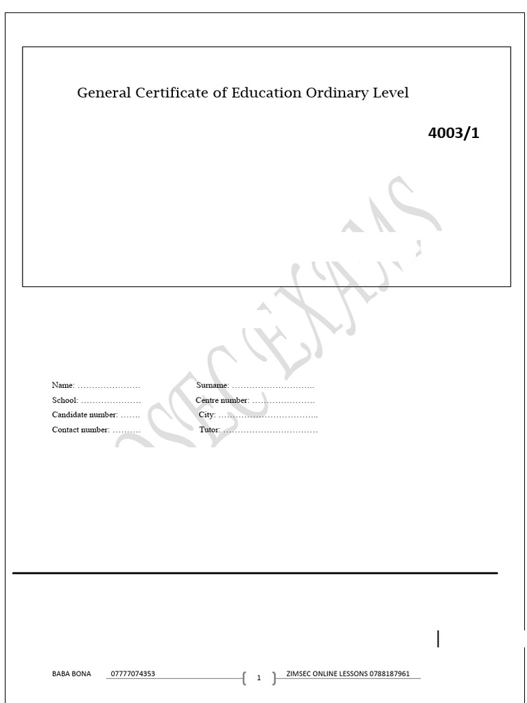Combined Science Paper 1 2025 @eosec Exams | PDF | Plant Nutrition ...