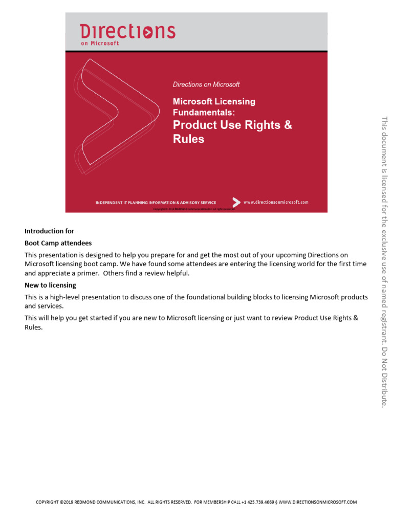 Licensing Fundamentals-Product User Rights and Rules | PDF ...