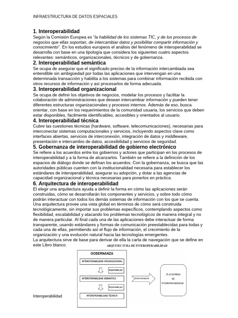 Resumen INFRAESTRUCTURA DE DATOS ESPACIALES (completo imprimir) | PDF | Gobierno E ...