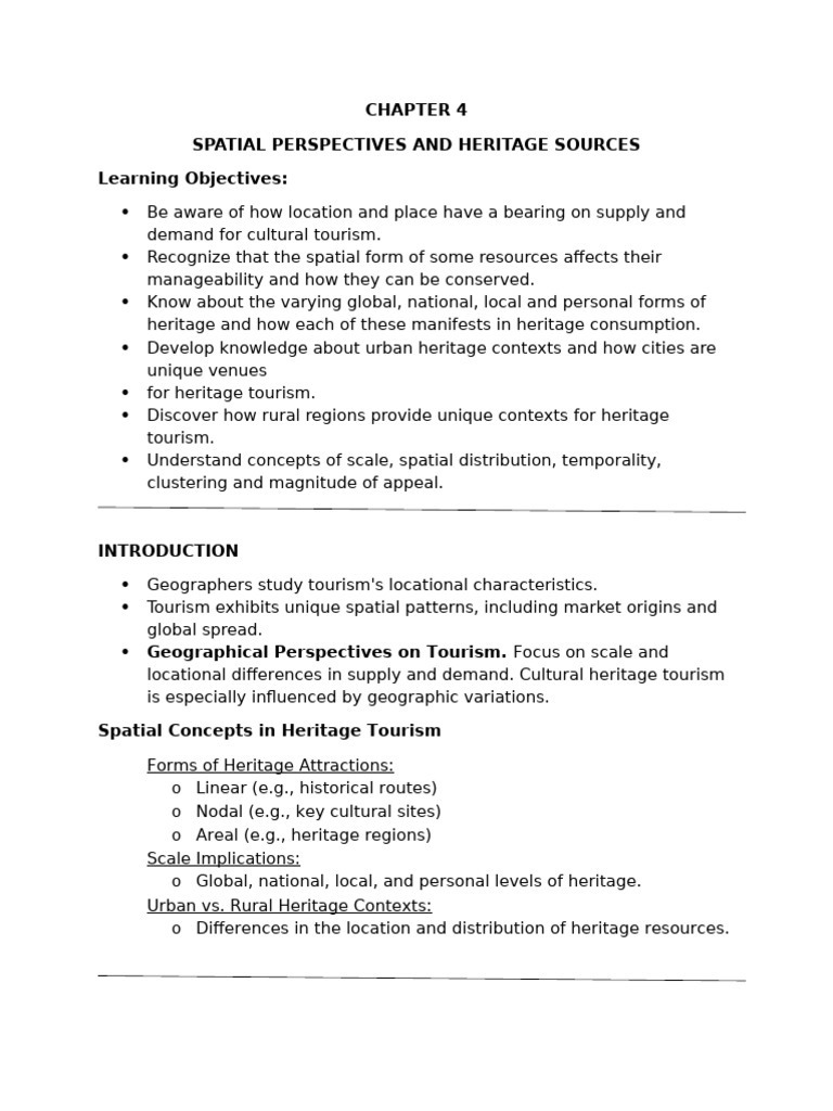 Chapter 4 Spatial Perspective | PDF | Tourism | Museum