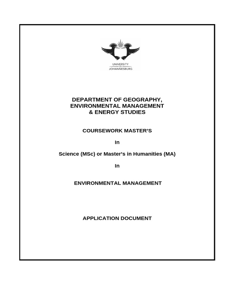 2021 Application Form Coursework Environmental Management | PDF | Academic Degree | Bachelor's ...